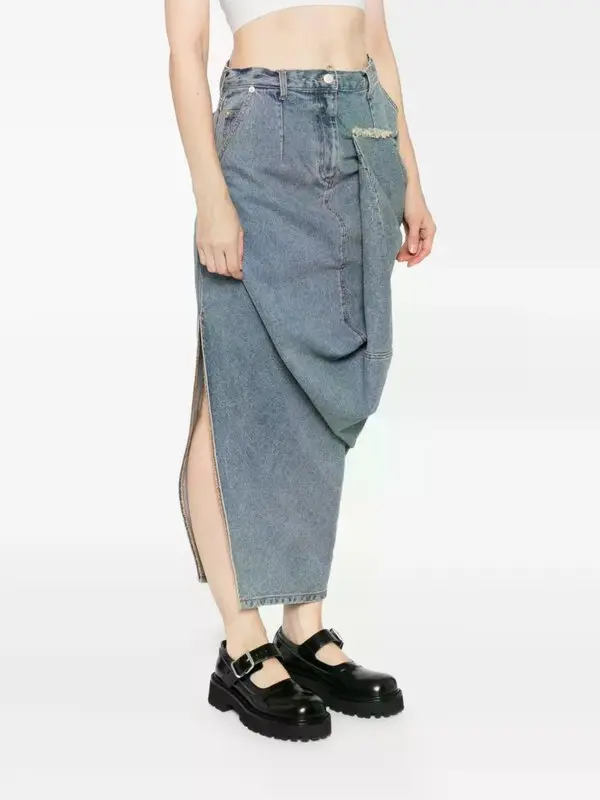 MOOHONG Asymmetric Denim Skirt