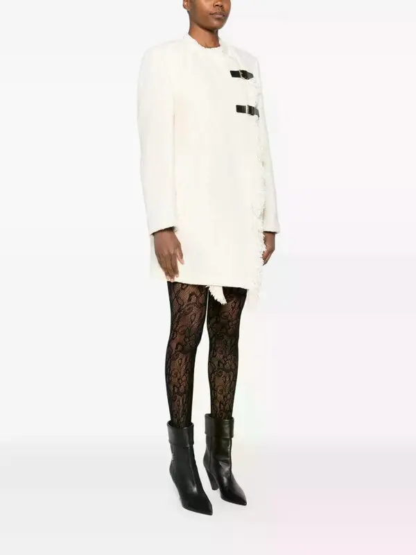Isabel Marant Étoile Garmia Fringed Buckle-fastening Coat - Neutrals