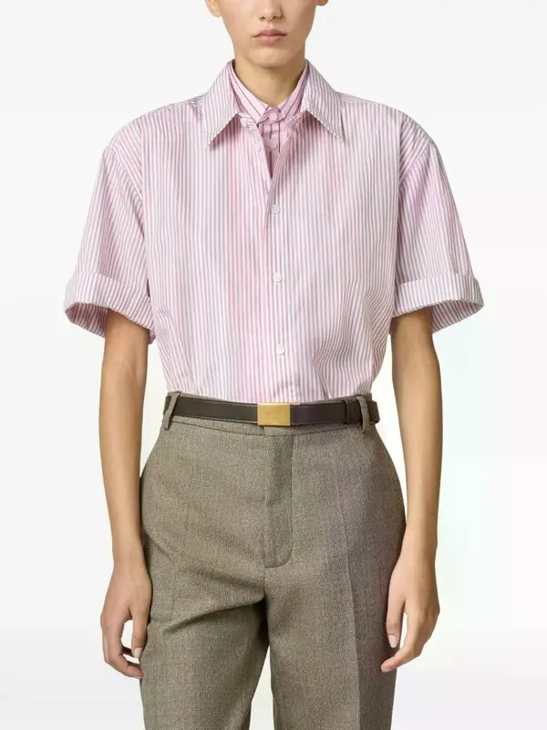 TOD'S Striped Belted Shirt
