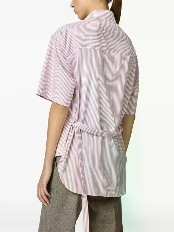 TOD'S Striped Belted Shirt