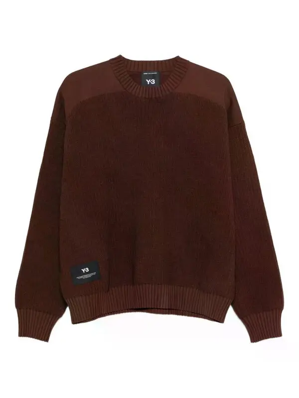 Y3 Ribbed-knit Crew-neck Sweater