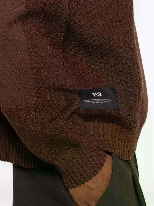 Y3 Ribbed-knit Crew-neck Sweater