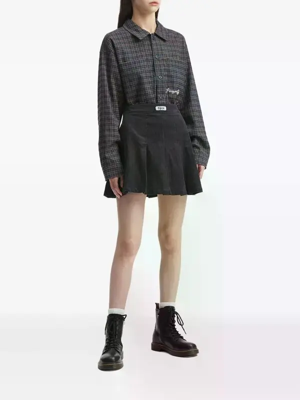 FINGERCROXX Pleated Corduroy Mini Skirt