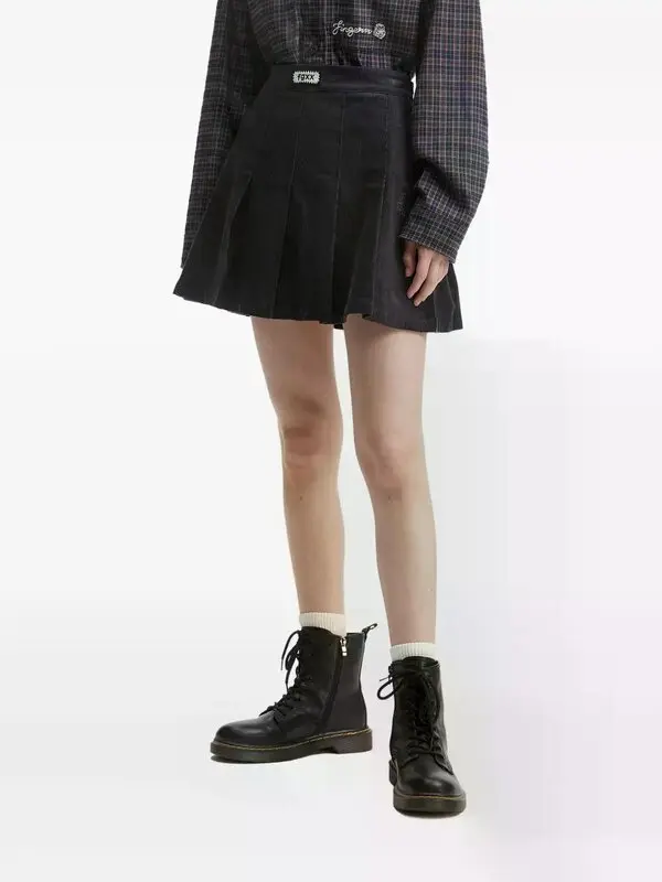 FINGERCROXX Pleated Corduroy Mini Skirt