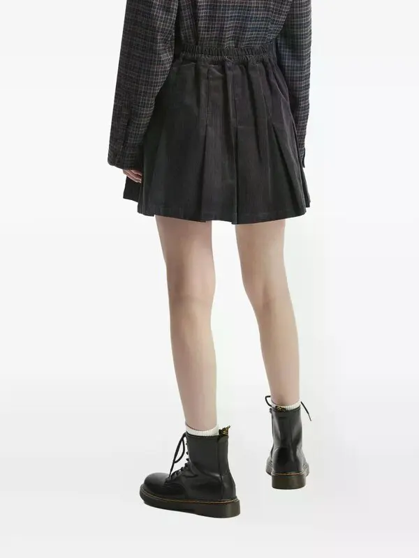 FINGERCROXX Pleated Corduroy Mini Skirt