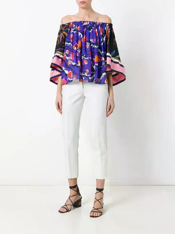 Emilio Pucci Floral Off-shoulder Blouse