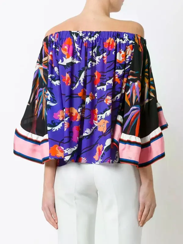 Emilio Pucci Floral Off-shoulder Blouse