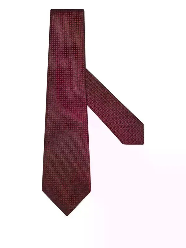 Zegna Micro-pattern Tie - Red