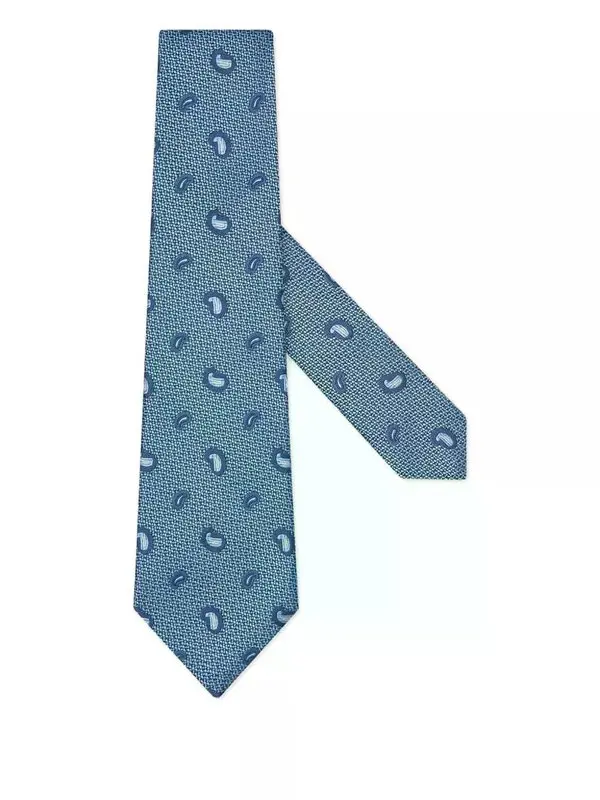 Zegna Paisley-pattern Neck Tie - Blue