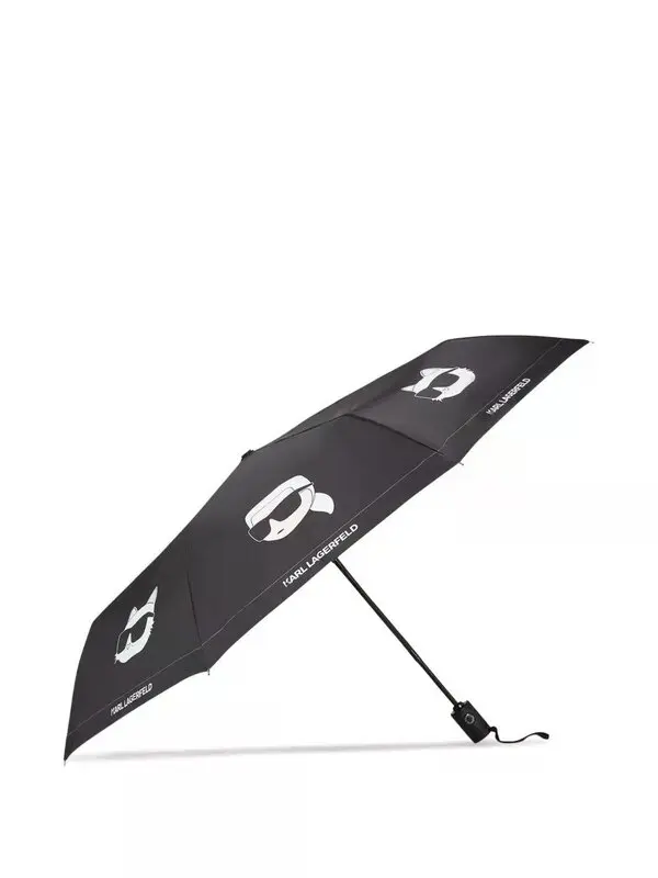Karl Lagerfeld Small Ikon Umbrella - Black
