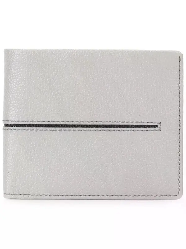 TOD'S Embossed Line Bi-fold Wallet - Grey