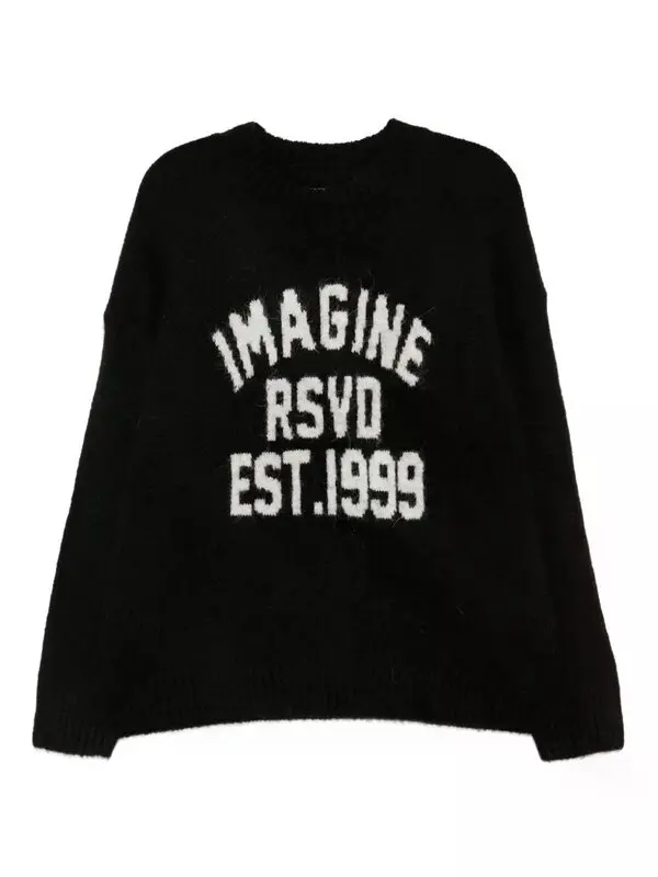 Izzue Slogan-intarsia Jumper - Black