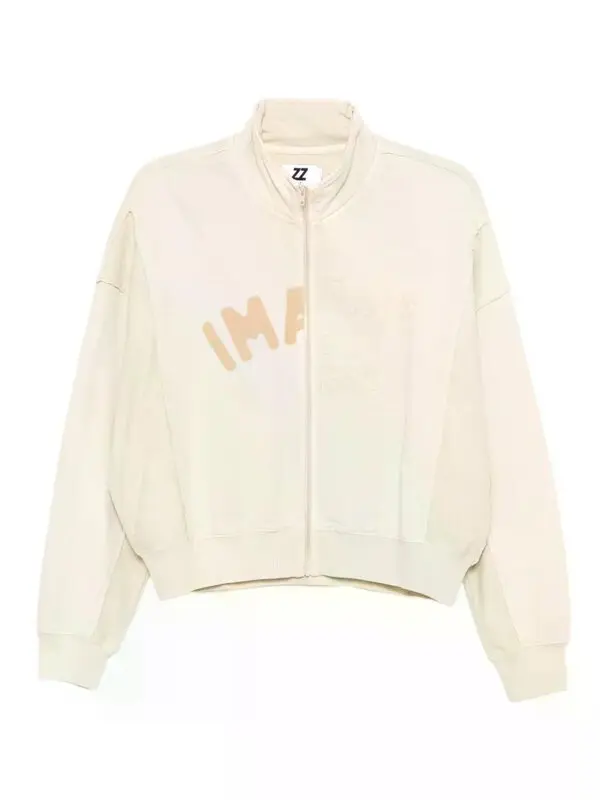 Izzue Paneled Cotton Sweatshirt - Neutrals