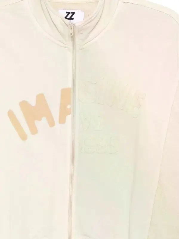 Izzue Paneled Cotton Sweatshirt - Neutrals