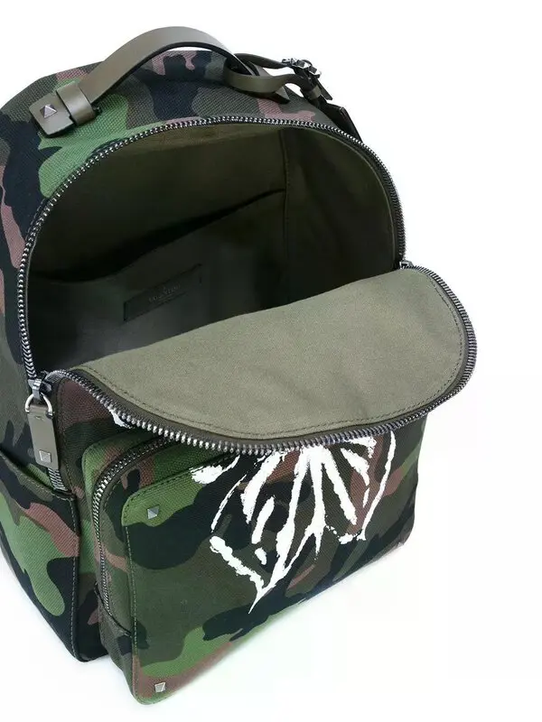 Valentino Garavani Rockstud Camouflage Backpack