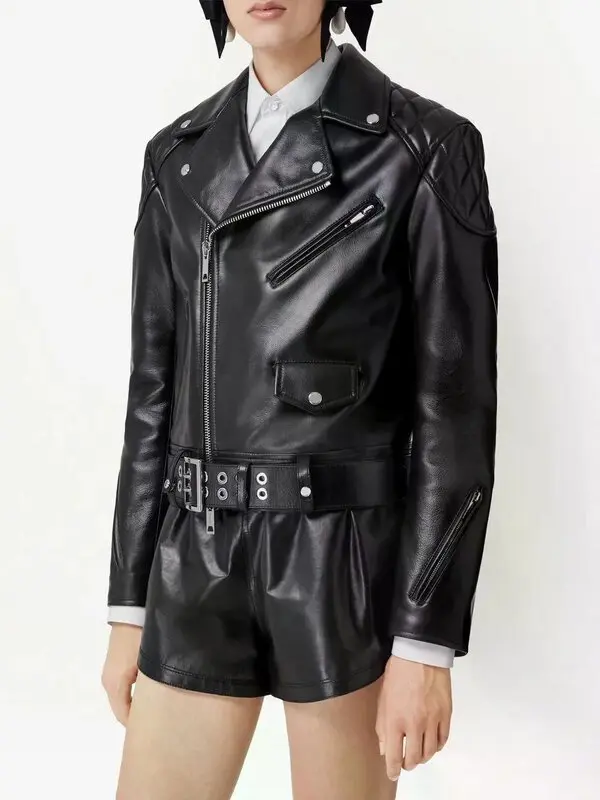 Burberry Diamond Quilted-panel Biker Jacket