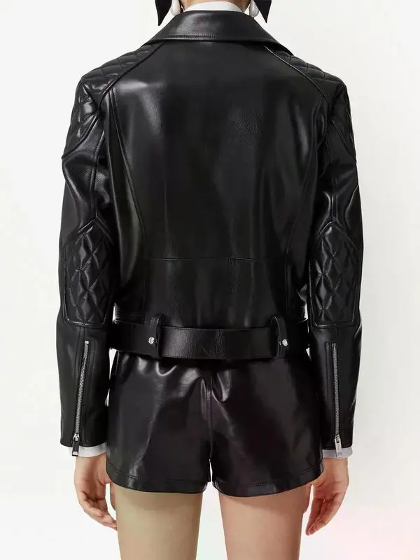 Burberry Diamond Quilted-panel Biker Jacket