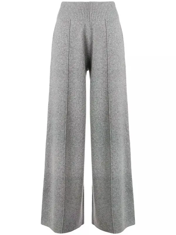 Pringle Of Scotland Knitted Flared Trousers - Grey