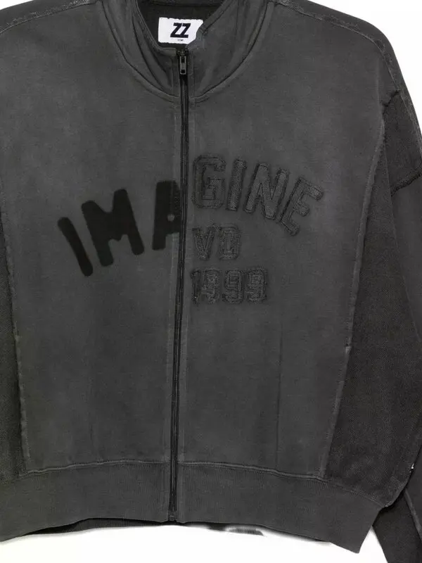 Izzue Paneled Cotton Sweatshirt - Grey