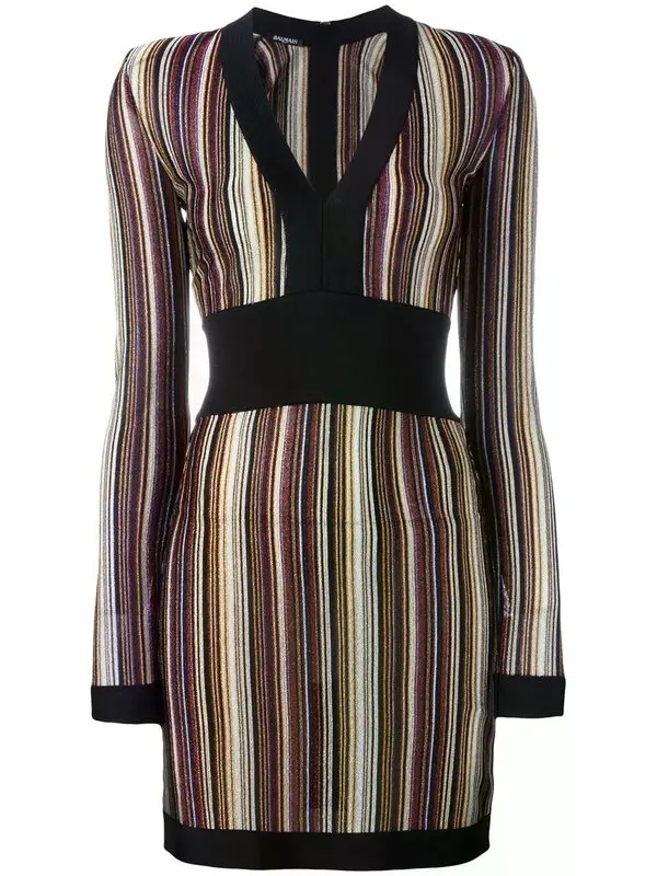 Balmain Striped Bodycon Dress