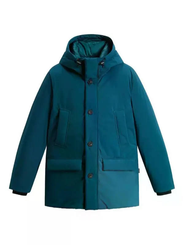 Woolrich Hooded Button-fastening Jacket - Blue