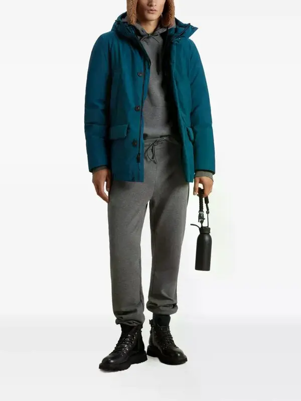 Woolrich Hooded Button-fastening Jacket - Blue