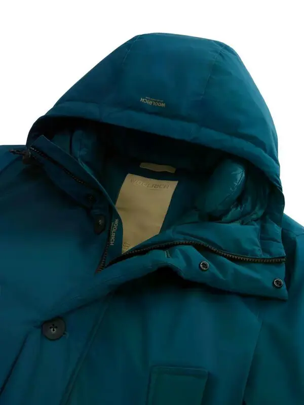 Woolrich Hooded Button-fastening Jacket - Blue