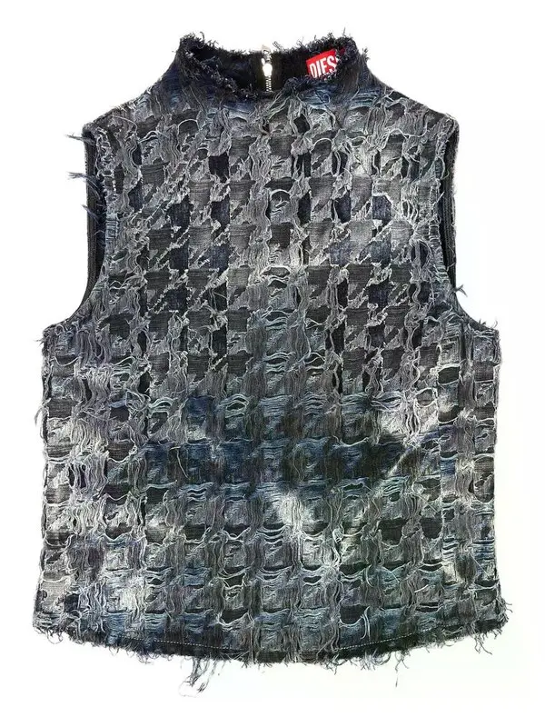 DIESEL® Houndstooth Denim Vest