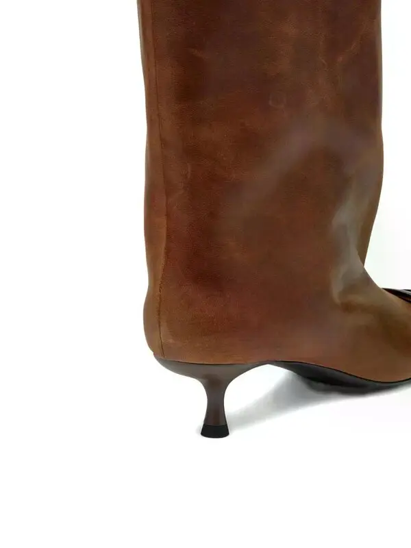 DIESEL® D-venus Kb Tube Leather Boots - Brown