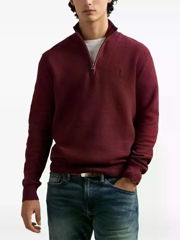 Polo Ralph Lauren Zip-neck Long Sleeve Sweater - Red
