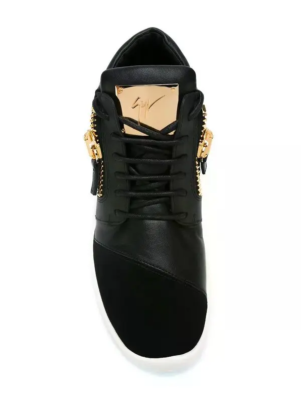 GIUSEPPE ZANOTTI Runner Mid-top Zip Sneakers - Black