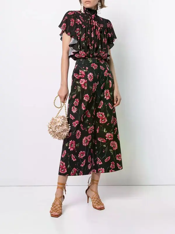 Adam Lippes Floral-print Cotton Culottes