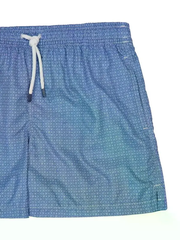 Fedeli Madeira Patterned Swim Shorts - Blue