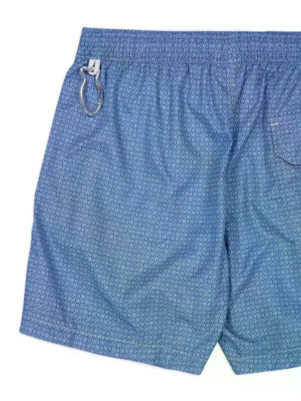 Fedeli Madeira Patterned Swim Shorts - Blue