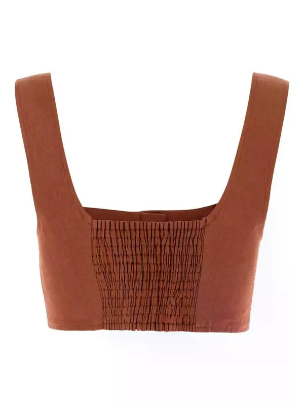 Le Kasha Square-neck Linen Top