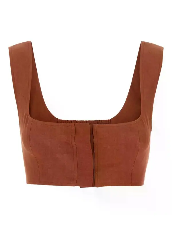 Le Kasha Square-neck Linen Top