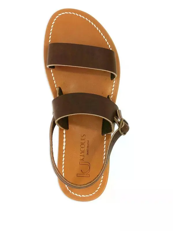 K.JACQUES Barigoule Double-strap Leather Sandals - Brown
