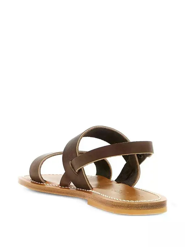 K.JACQUES Barigoule Double-strap Leather Sandals - Brown