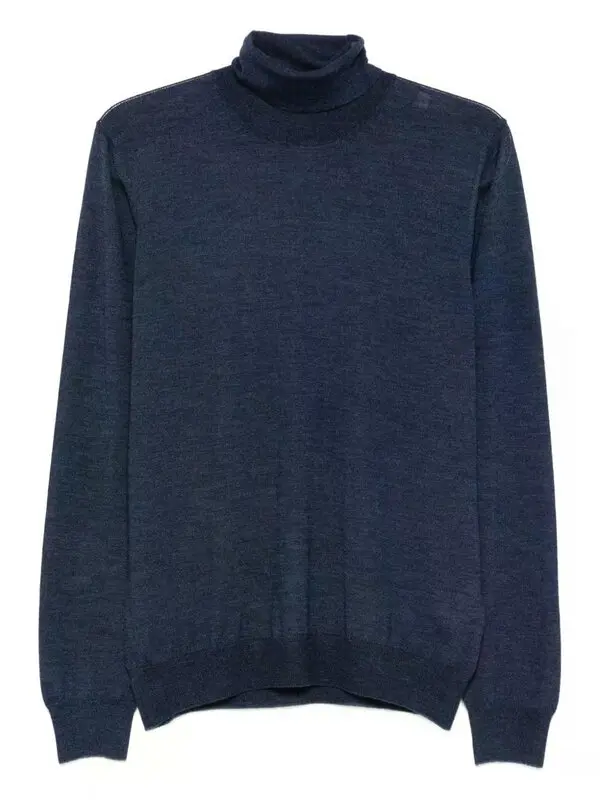 BARBA NAPOLI Turtleneck Long-sleeve Sweater - Blue