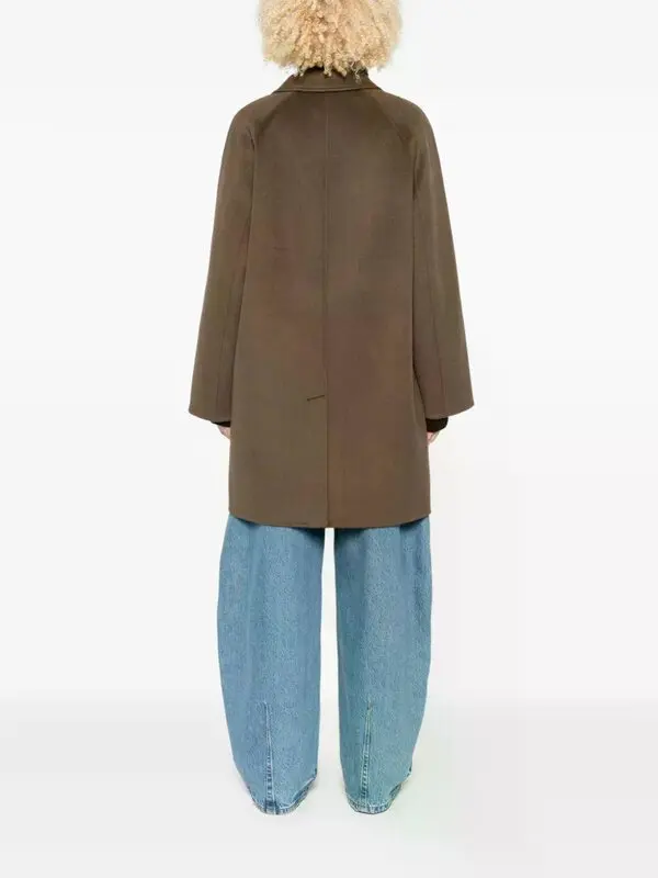 THE DYNAMIS STUDIO Long-sleeves Patch-pocket Wool Coat - Brown