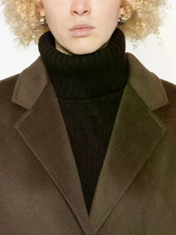 THE DYNAMIS STUDIO Long-sleeves Patch-pocket Wool Coat - Brown