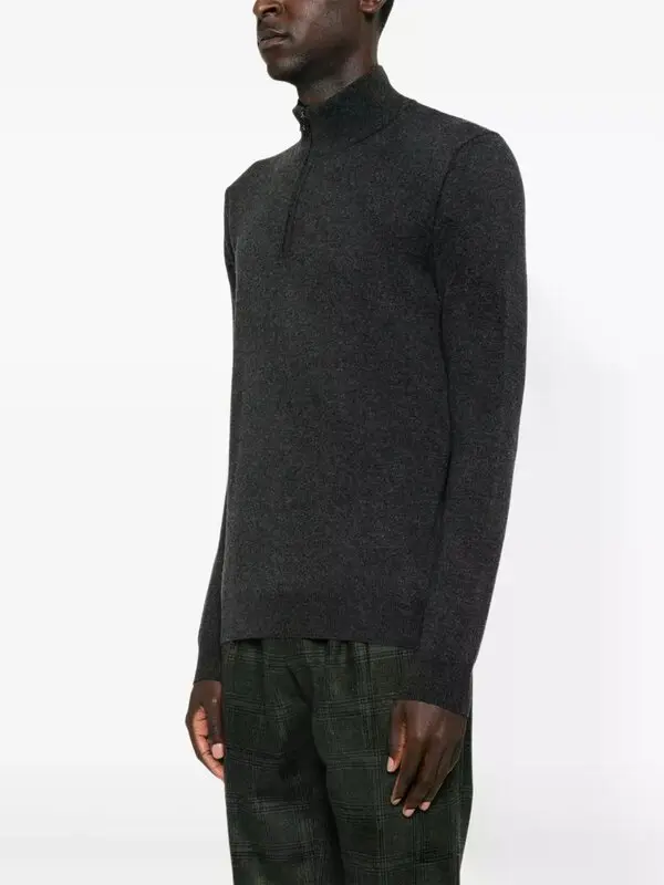 Corneliani High-neck Half-zip Sweater - Grey