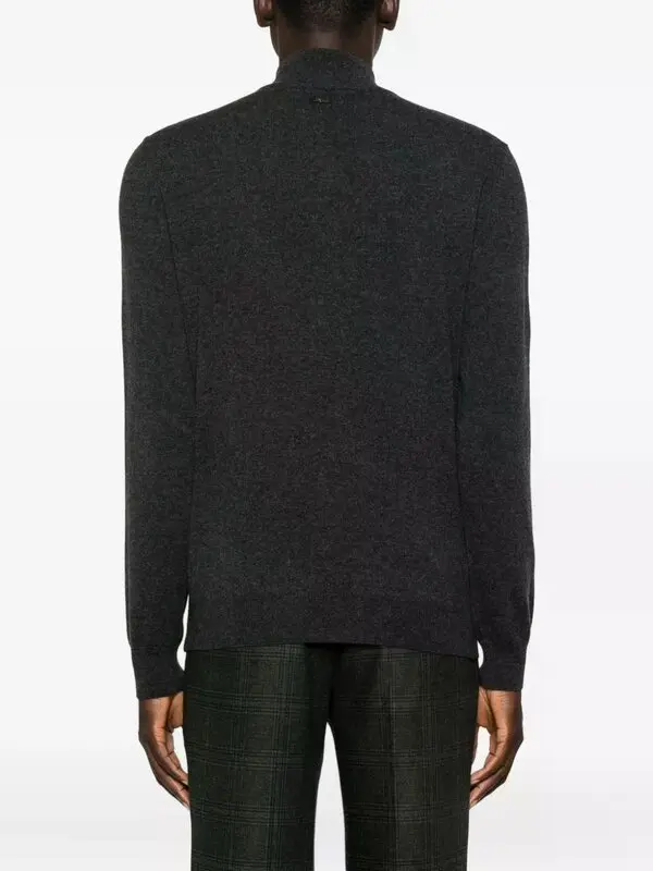 Corneliani High-neck Half-zip Sweater - Grey