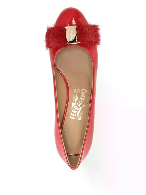 FERRAGAMO 30mm Vara Leather Flat Pumps