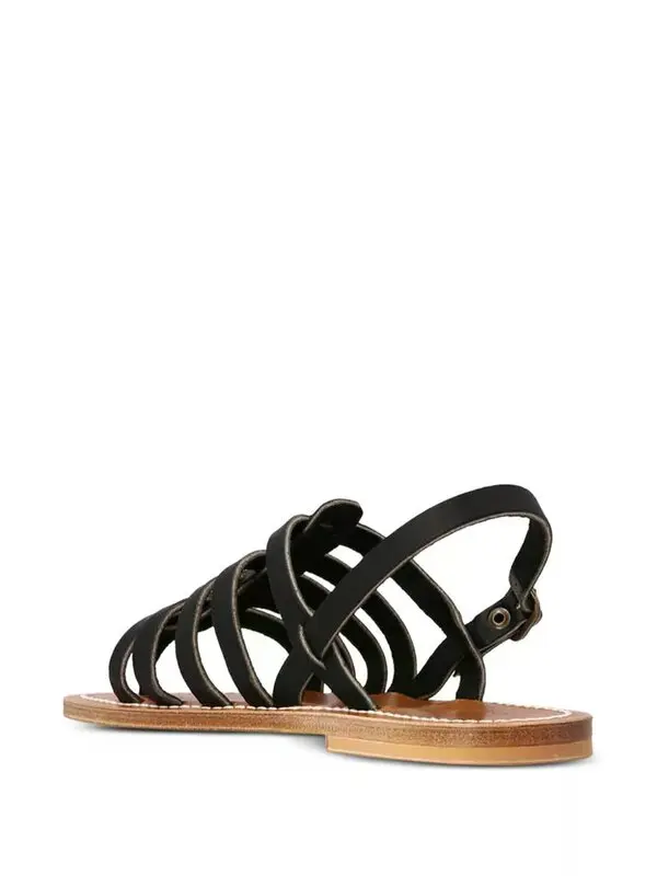 K.JACQUES Homere Leather Ankle-strap Sandals - Black