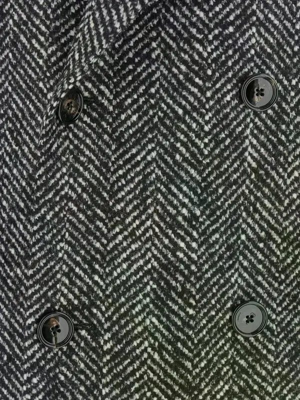 Tagliatore Herringbone Double-breasted Coat - Grey