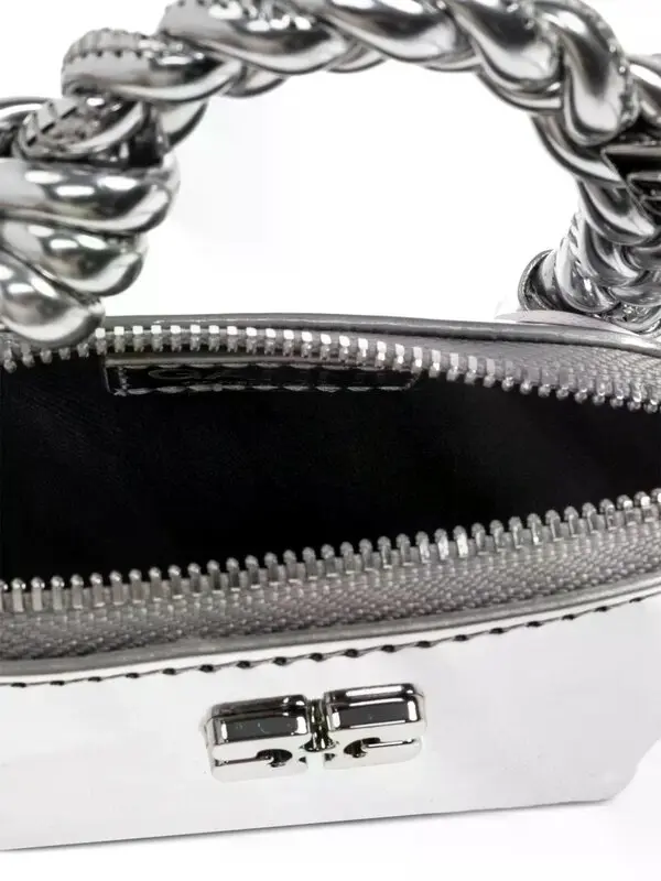 GANNI Metallic-effect Pouch With Braided Handle