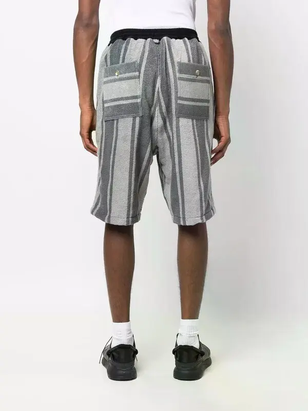 MASTERMIND WORLD Striped Skull-print Track Shorts
