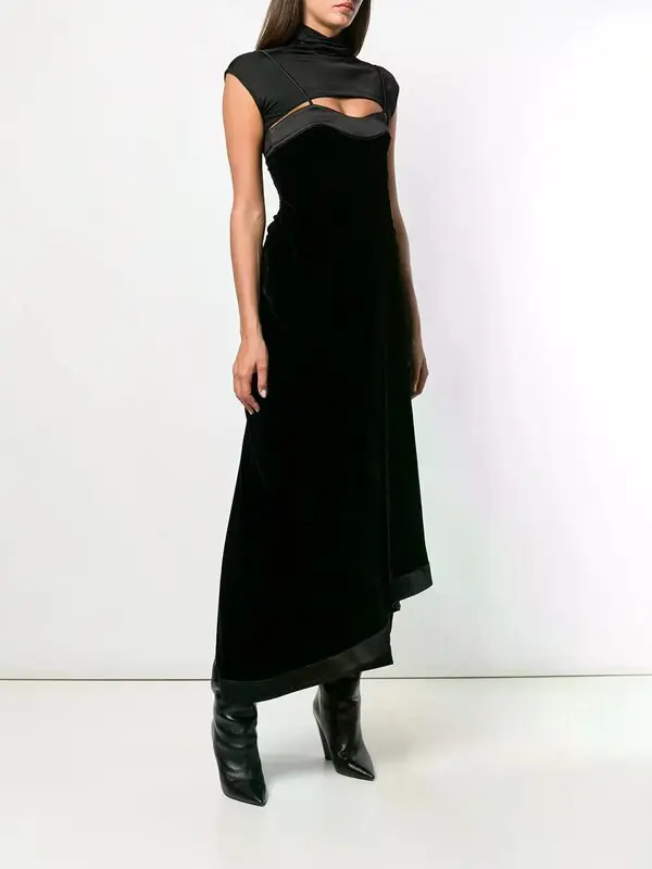 BEN TAVERNITI UNRAVEL PROJECT Layered Velvet Dress