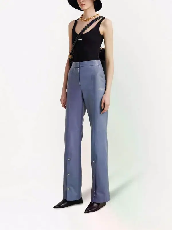 Off-White Flared Trousers With Snap Split